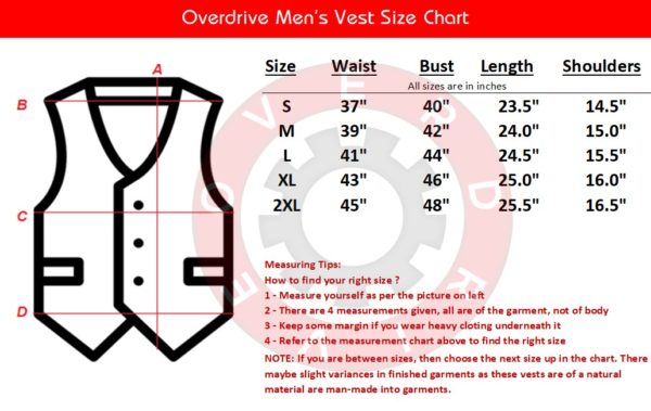 Leather Vest - Genuine Sheep Leather - Black - Overdrive